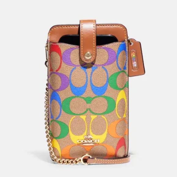 Coach | Bags | Coach Phone Crossbody In Rainbow Signature Canvas | Poshmark